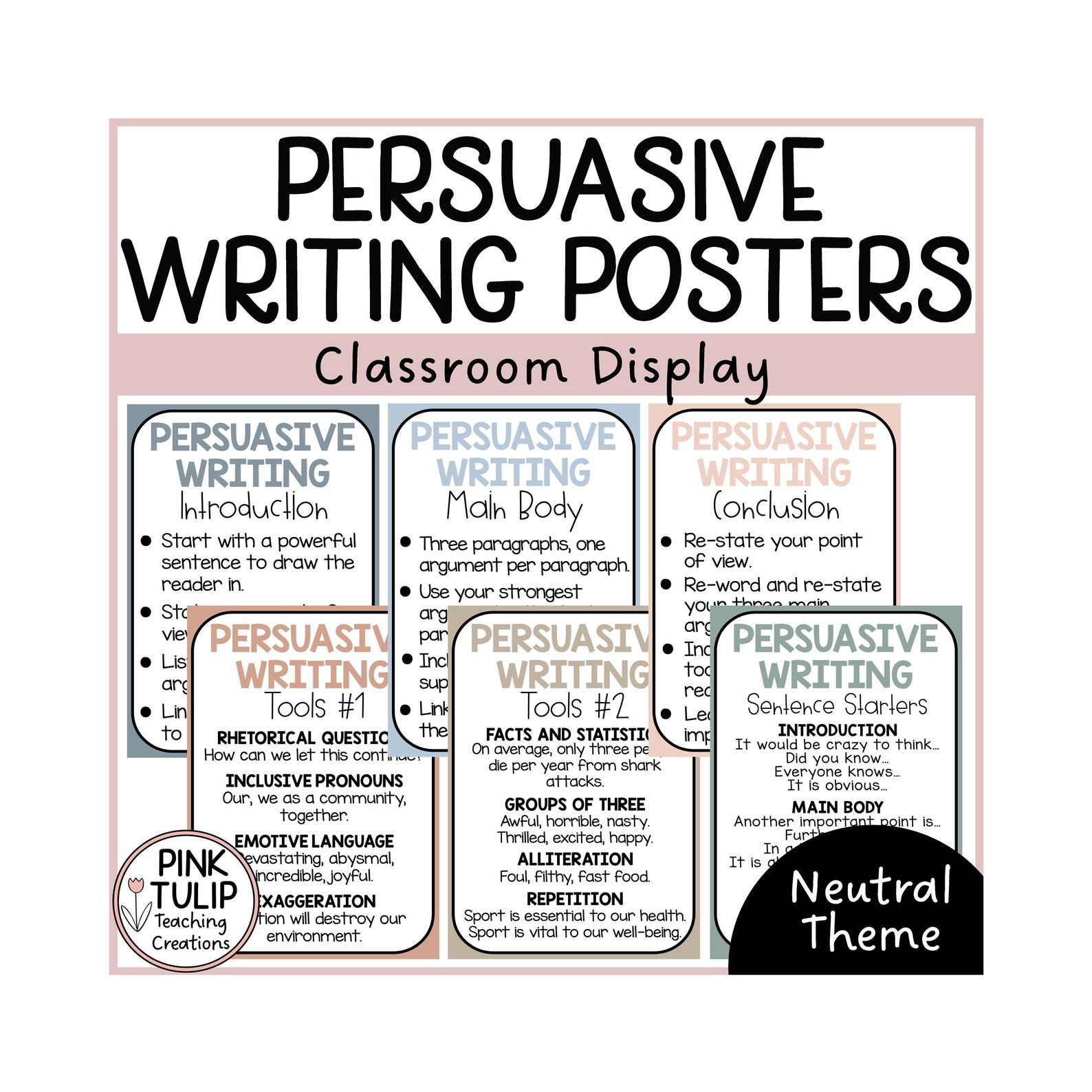 Persuasive Writing Posters - Earth Tones Classroom Decor - Etsy