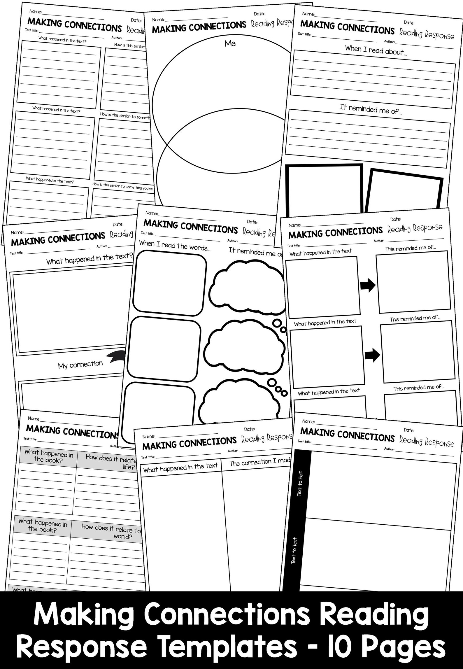 Reading Response Templates Reading Strategies Bundle - Etsy