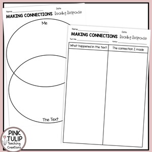 Making Connections (connecting) Reading Response Pack - Templates for ...