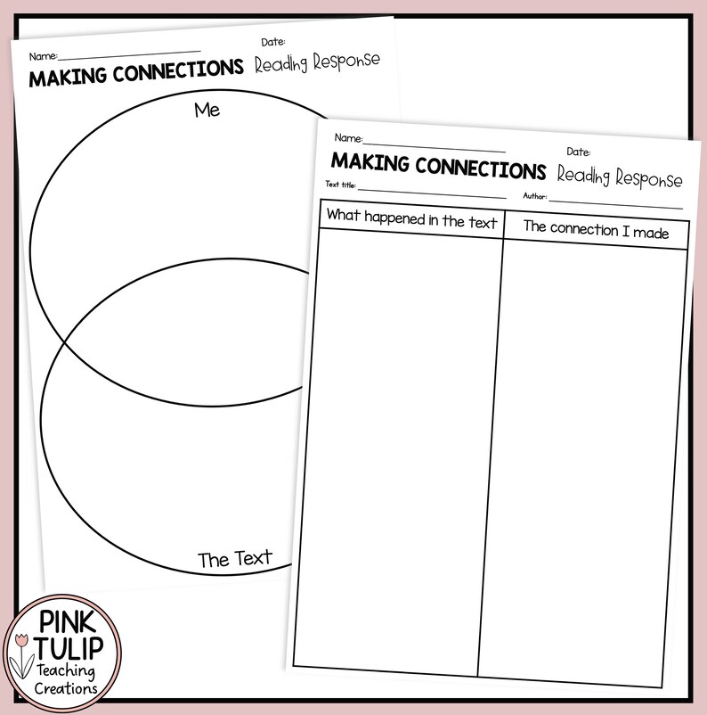 Making Connections (connecting) Reading Response Pack - Templates for ...