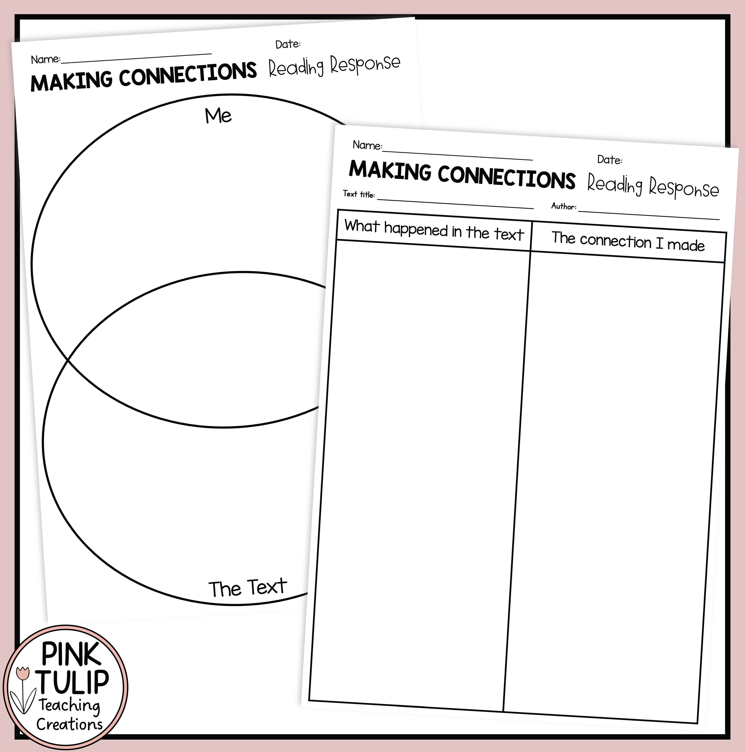 Making Connections (connecting) Reading Response Pack - Templates for ...