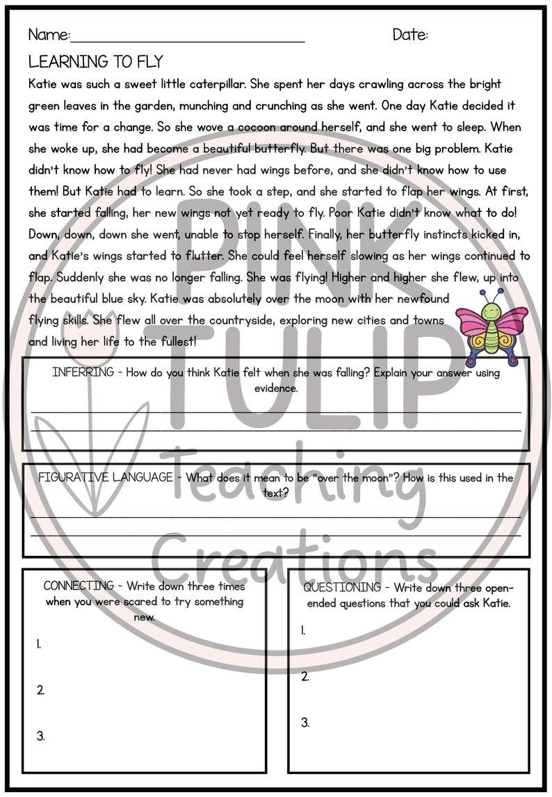 Comprehension Worksheets - Reading Strategies Set #6 - Etsy