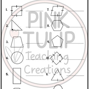 2D Shapes, Lines, and Patterns - Worksheet Pack - Etsy