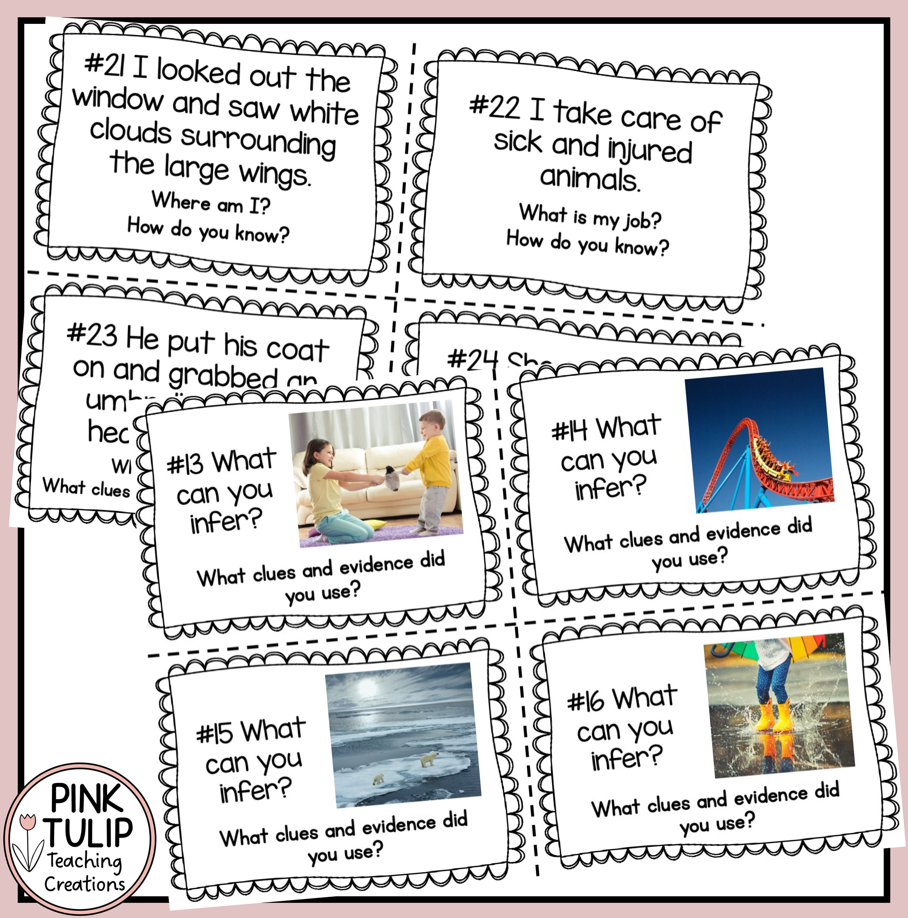 Making Inferences (inferring) - Task Cards - Etsy