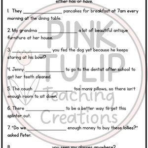 Have or Has Grammar Worksheets - Etsy