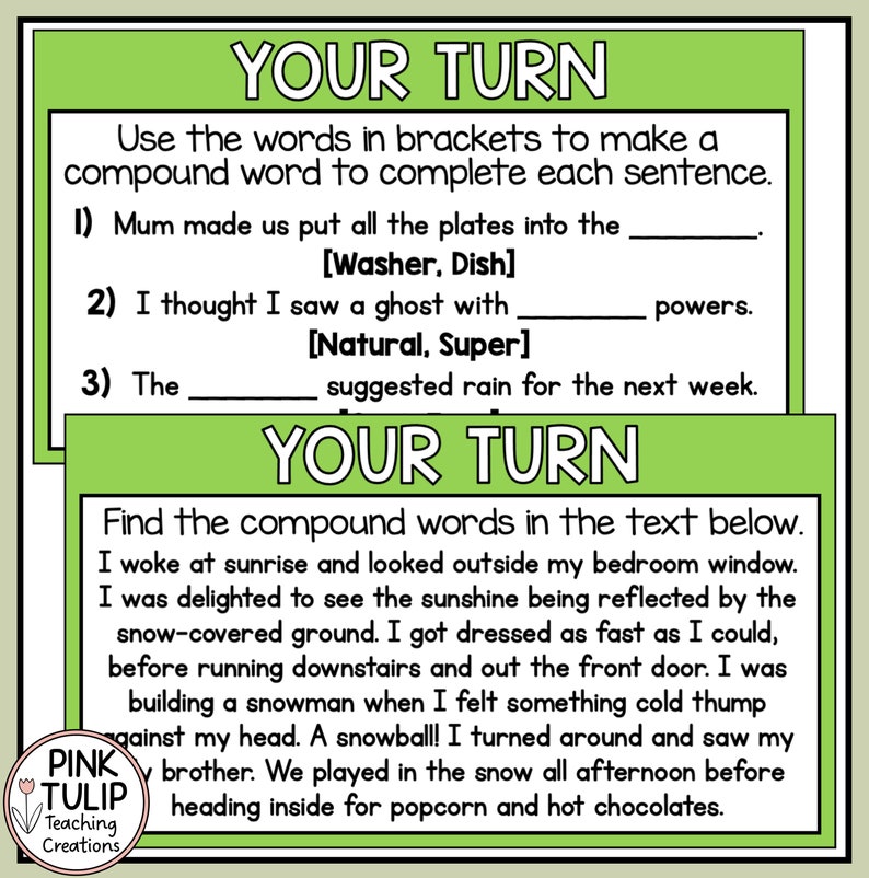 Compound Words Powerpoint - Guided Teaching - Etsy