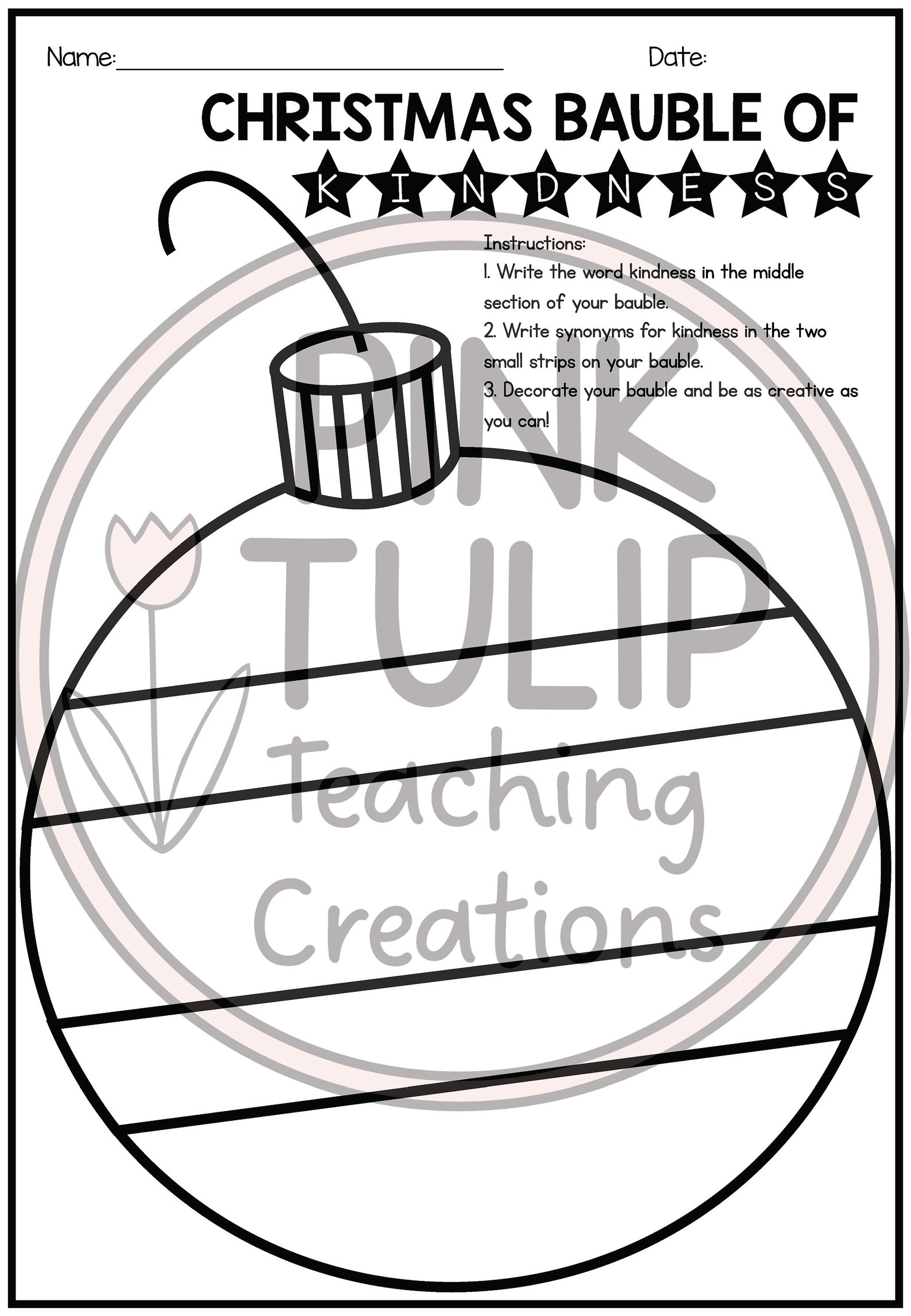 Christmas Bauble Synonym Activity - Etsy