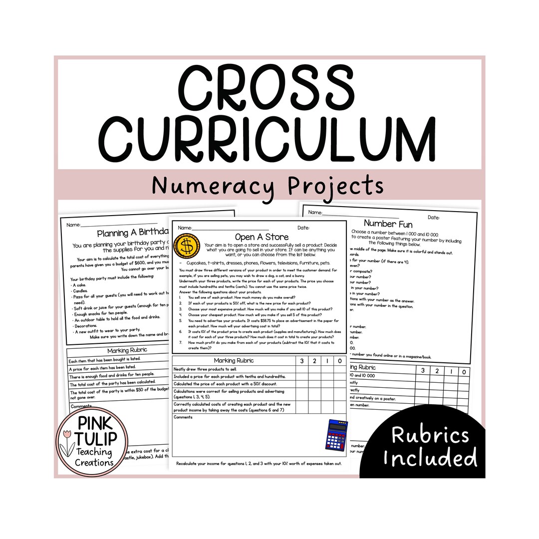 Cross Curriculum Math Assignments - Etsy