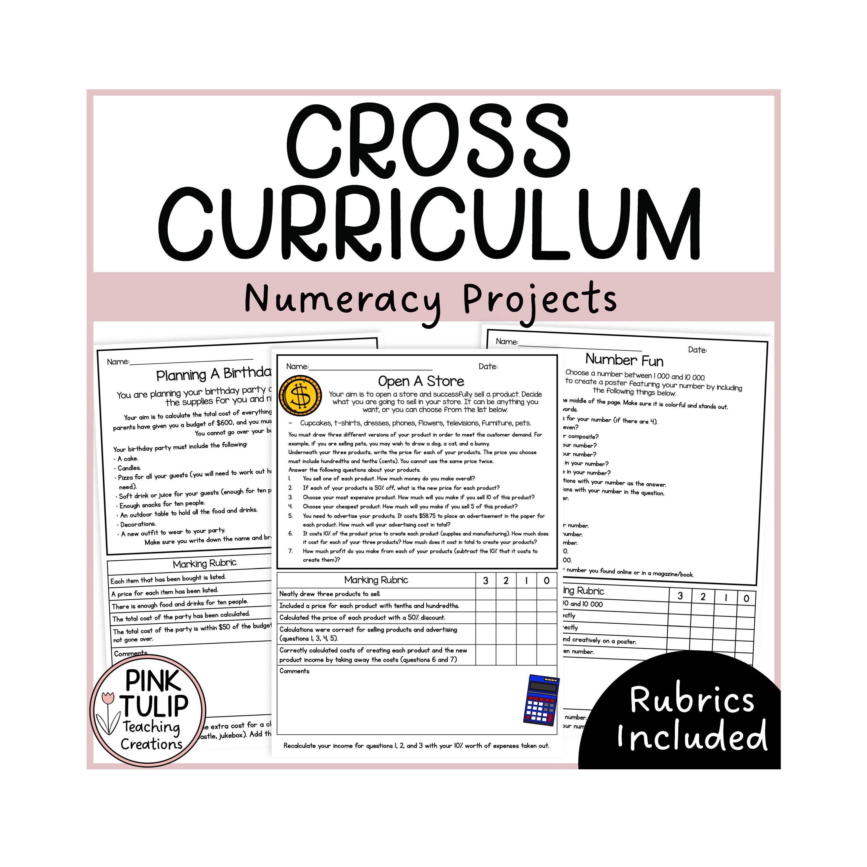Cross Curriculum Math Assignments - Etsy