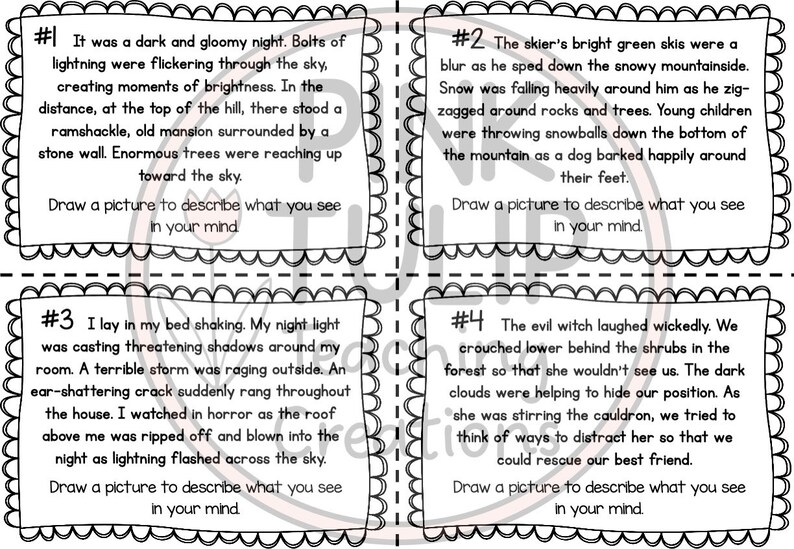 Visualizing (visualising) - Task Cards - Etsy