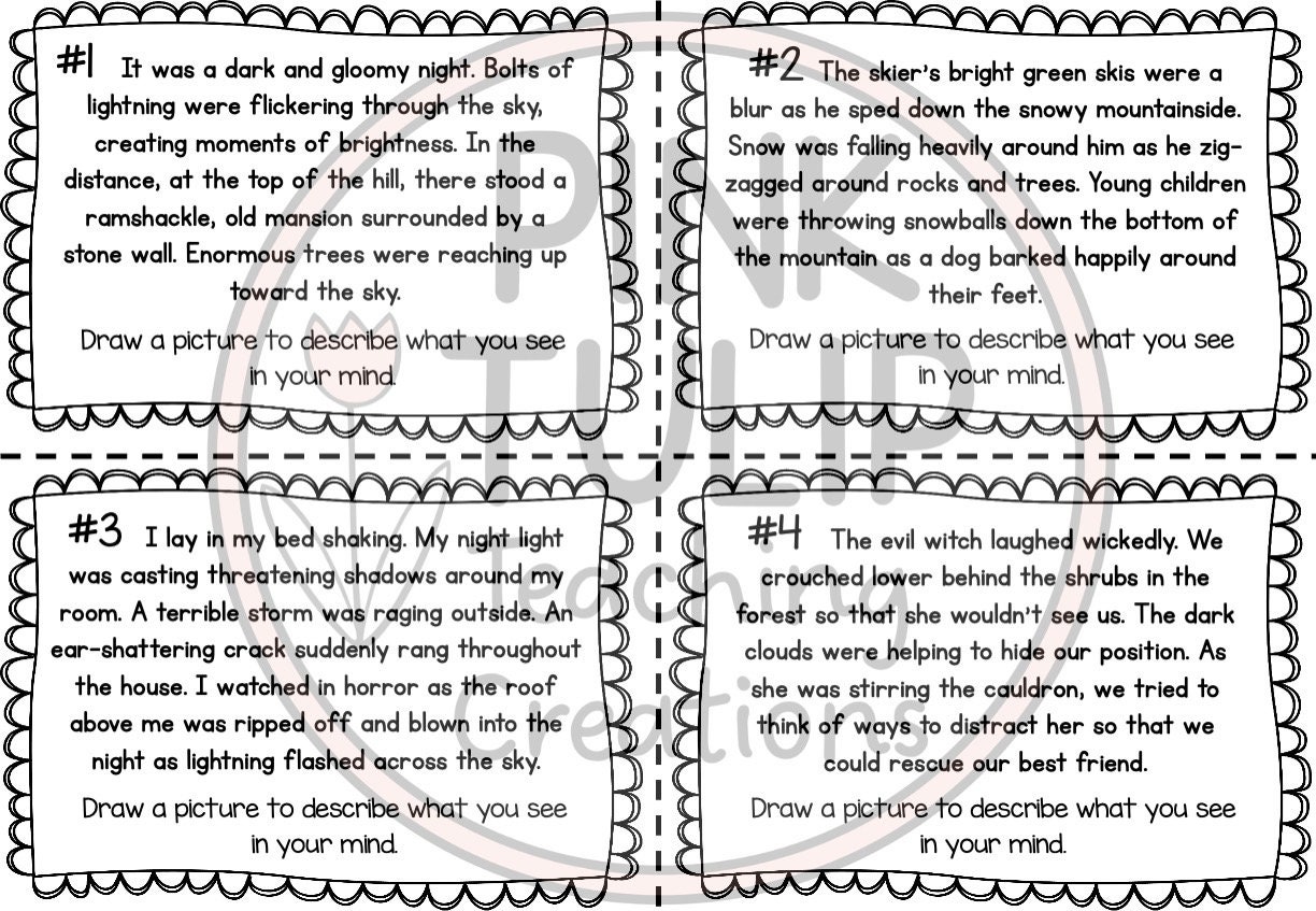 Visualizing (visualising) - Task Cards - Etsy