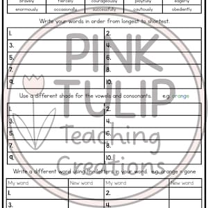 Adverbs Mini Unit - Structured Worksheet Pack - Etsy