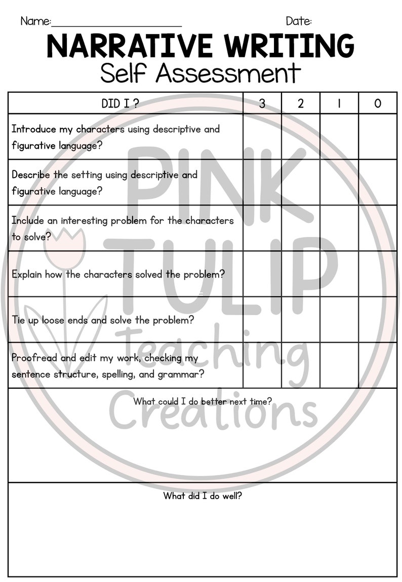 Narrative Writing - Marking Assessment Rubrics - Etsy