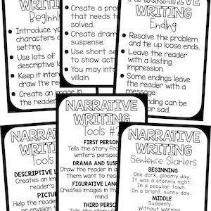 Narrative Writing Posters - Classroom Decor - Etsy