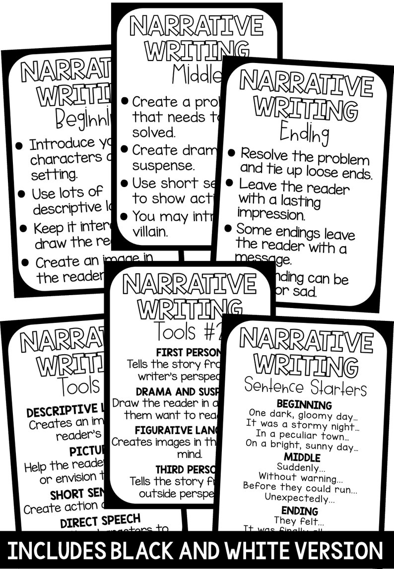 Narrative Writing Posters - Classroom Decor - Etsy