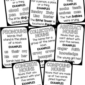Types of Nouns Posters - Classroom Decor - Etsy