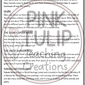 Australian Geography Comprehension Pack - Etsy