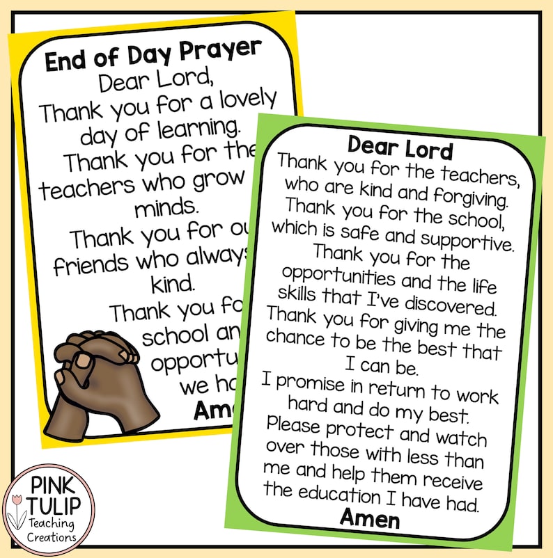 Pack of Beautiful Catholic Classroom Prayers - Etsy