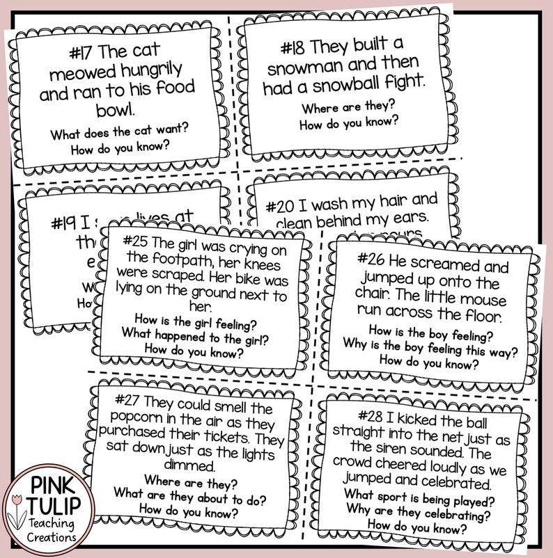 Making Inferences (inferring) - Task Cards - Etsy