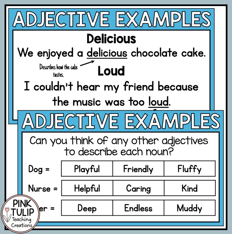 Adjectives Grammar Powerpoint - Guided Teaching - Etsy