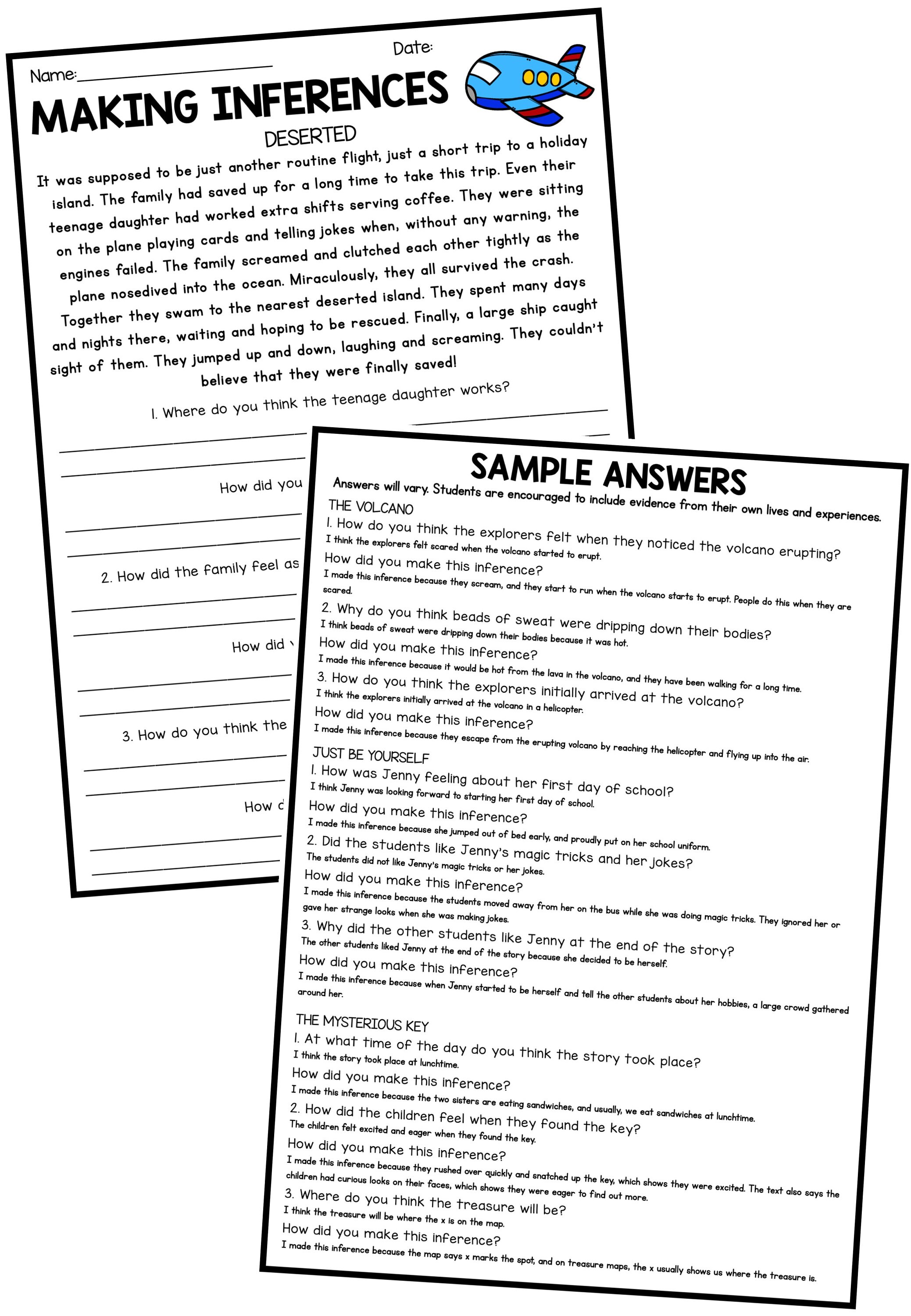 Making Inferences and Drawing Conclusions - Reading Worksheet Pack - Etsy