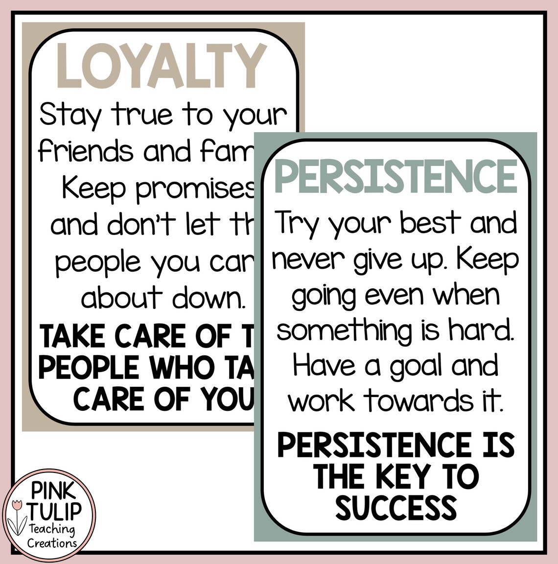 Values Posters Earth Tones - Classroom Decor - Etsy