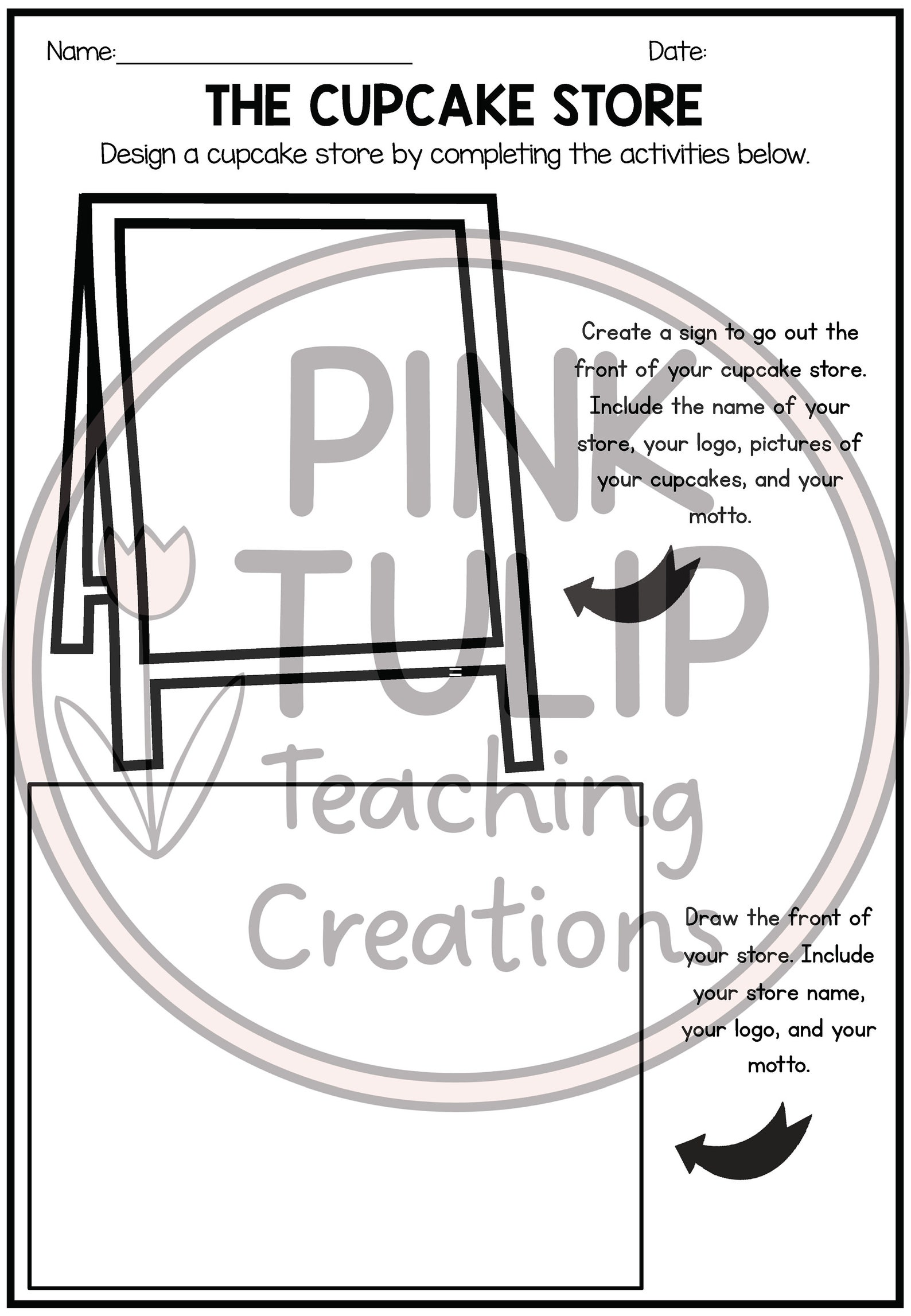 Open A Cupcake Store - Cross Curriculum Project - Etsy