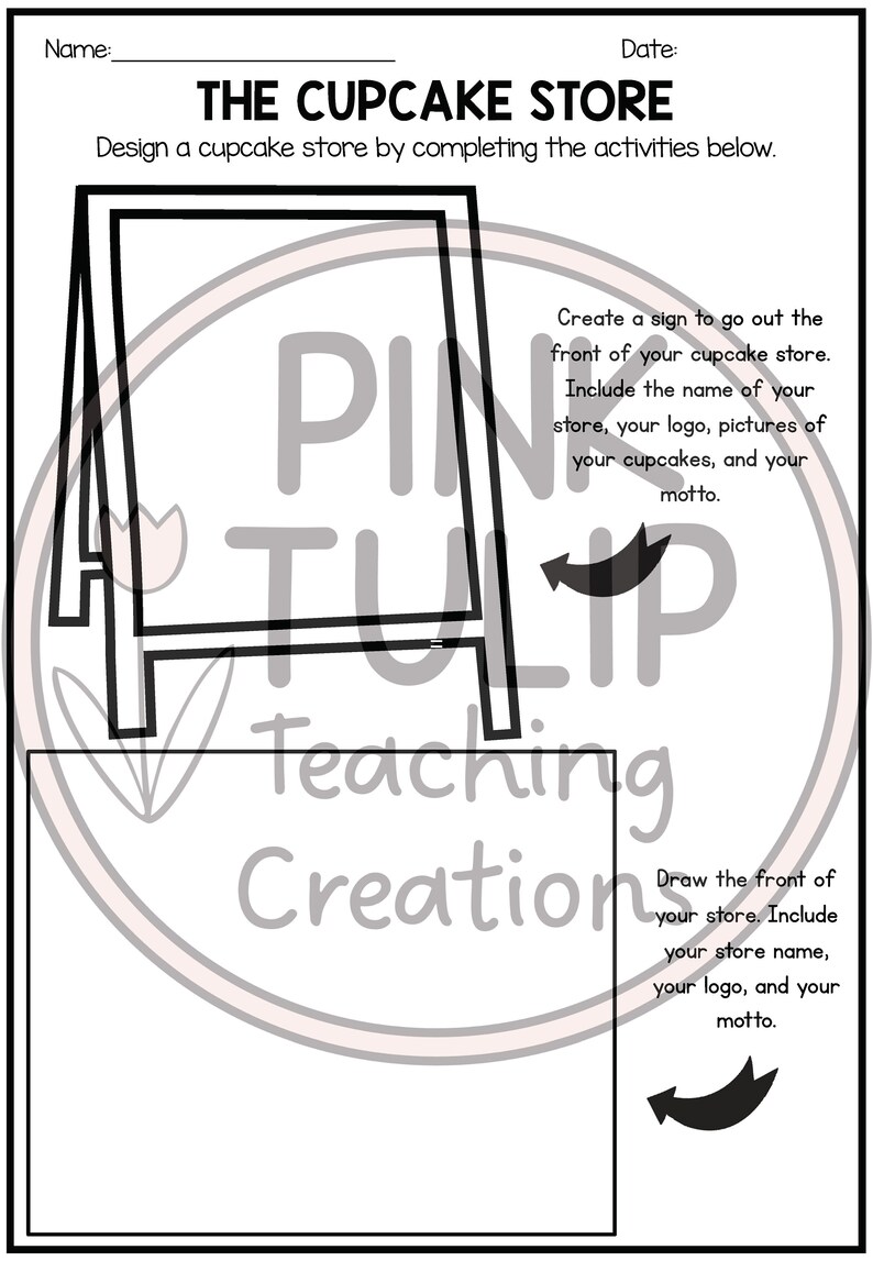 Open A Cupcake Store - Cross Curriculum Project - Etsy