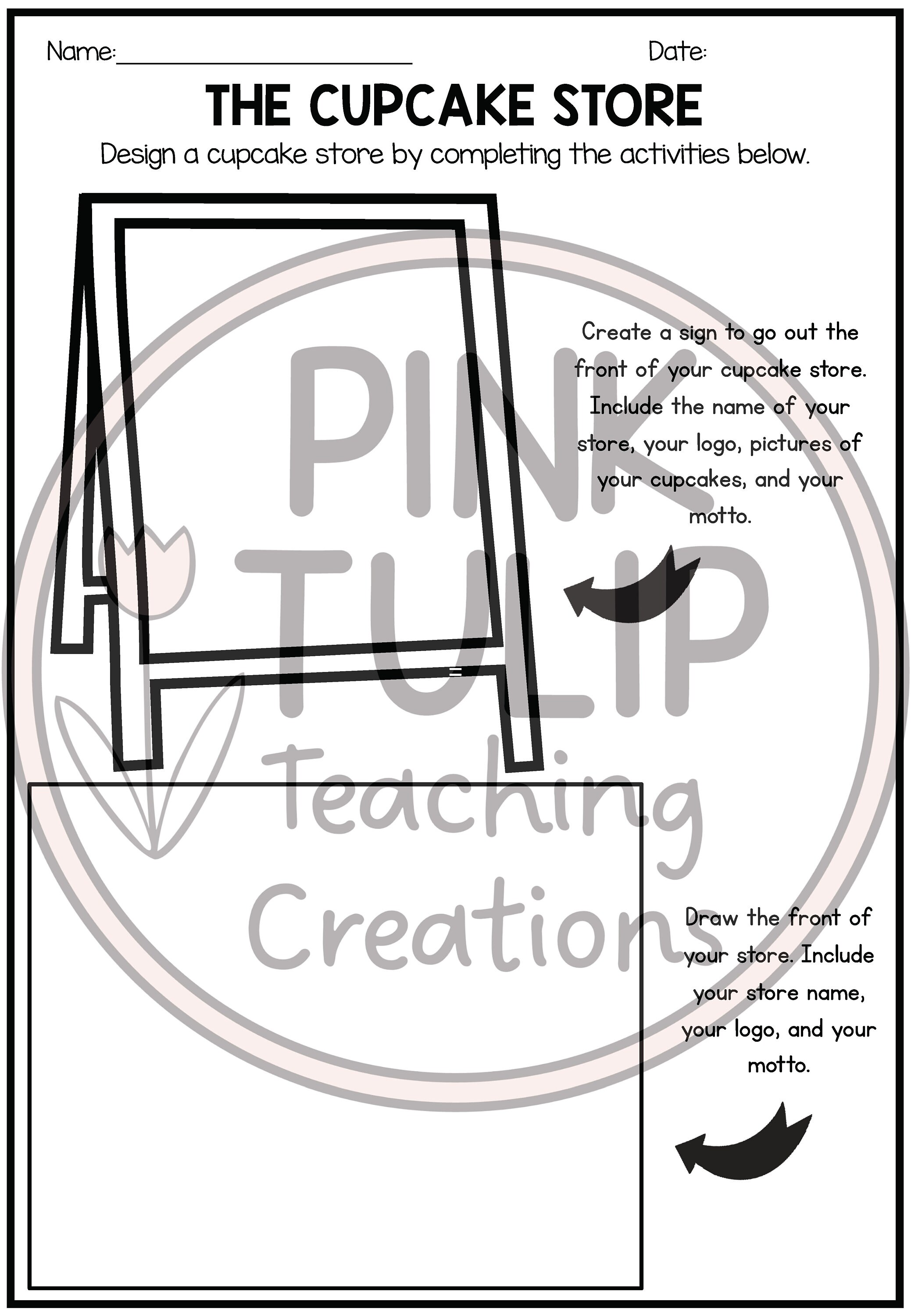 Open A Cupcake Store - Cross Curriculum Project - Etsy