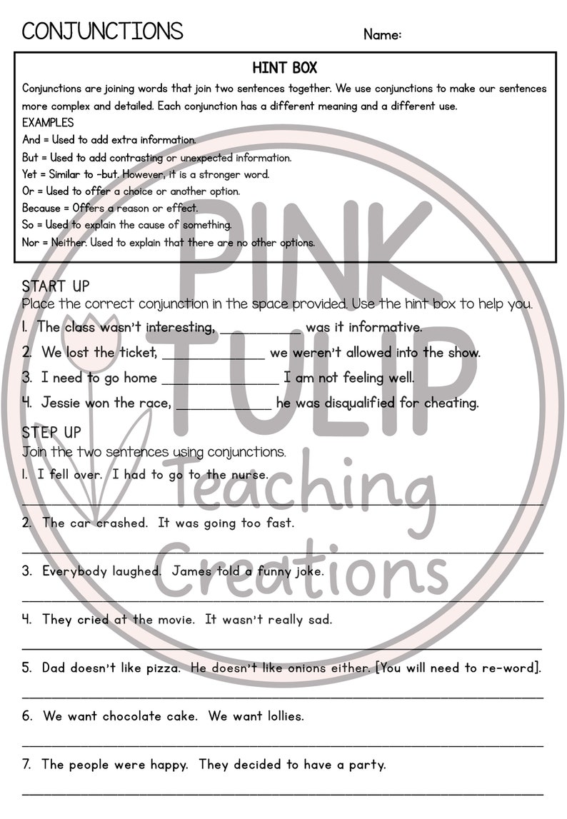 Contractions, Conjunctions, Abbreviations - Grammar Worksheets With ...