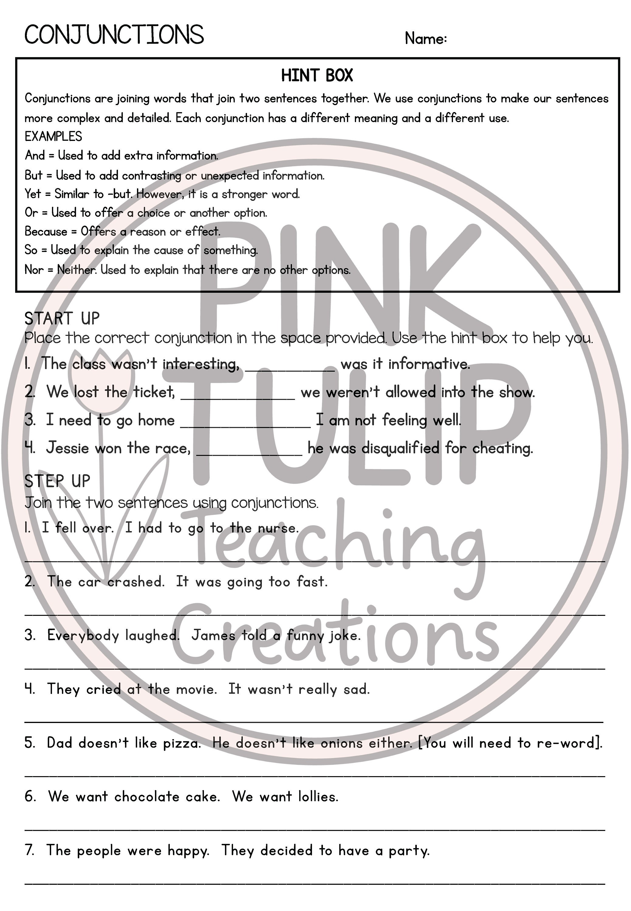 Contractions, Conjunctions, Abbreviations - Grammar Worksheets With ...