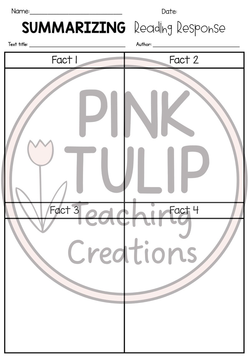 Summarizing (summarising) Reading Response Pack - Templates for Any ...