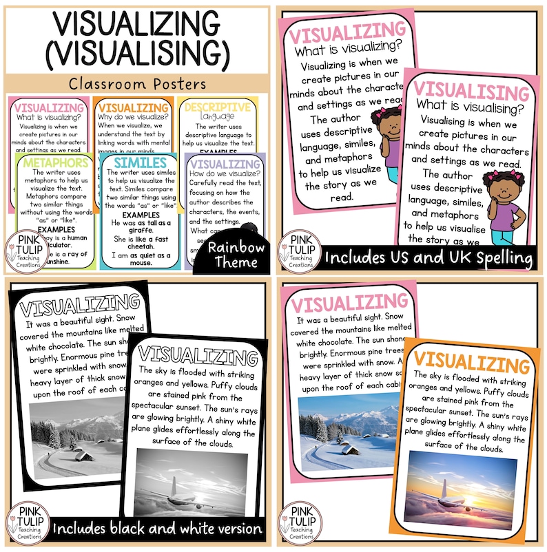 Visualizing (visualising) - Reading Comprehension Bundle - Etsy