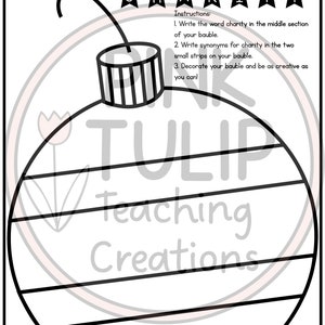 Christmas Bauble Synonym Activity - Etsy