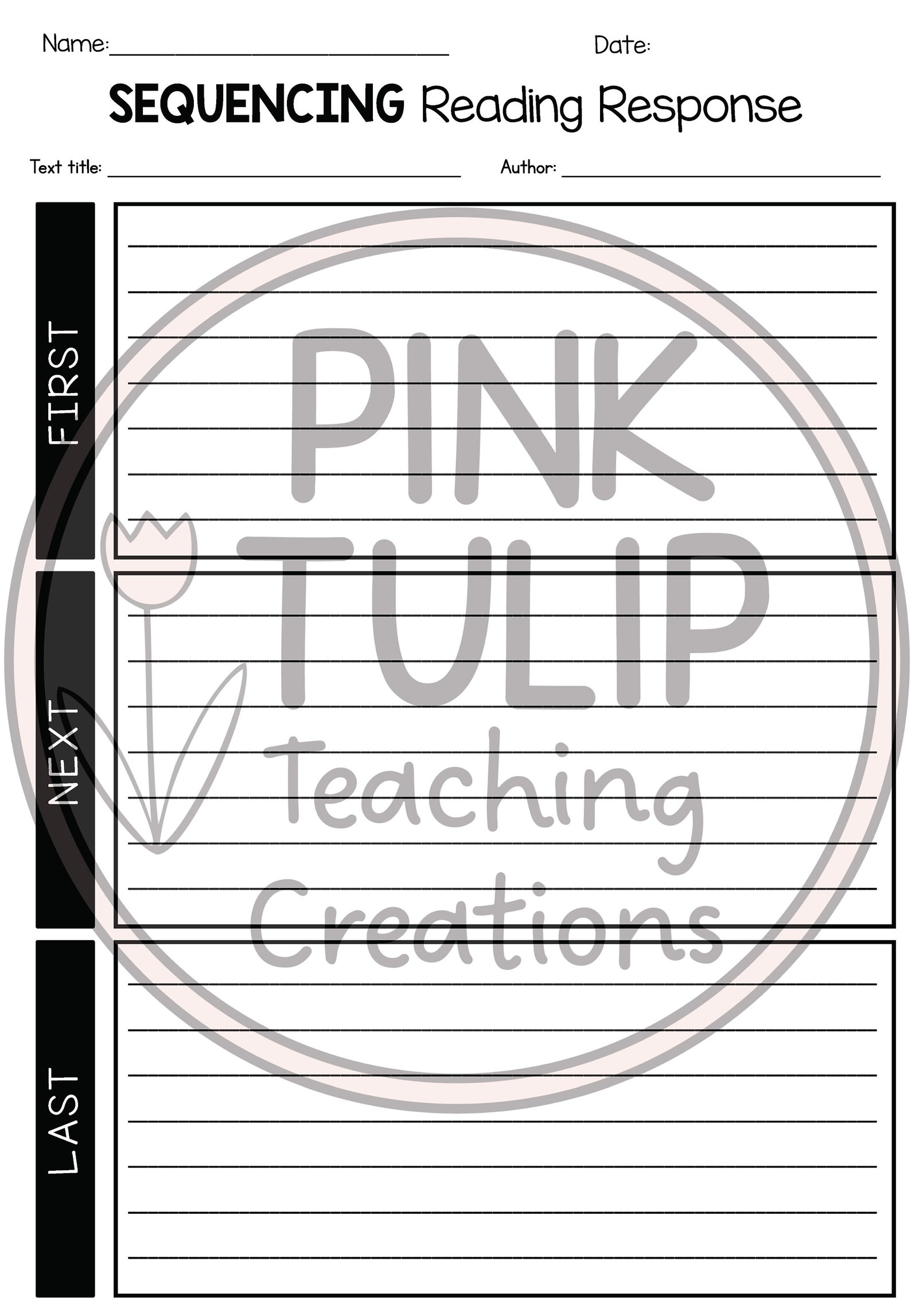 Sequencing Reading Response Package - Templates for Any Book - Etsy