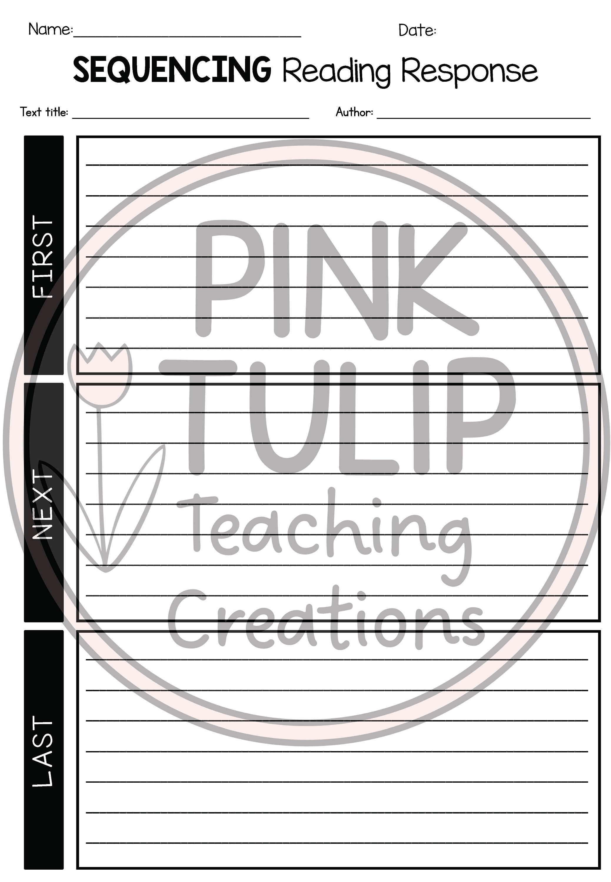 Sequencing Reading Response Package - Templates for Any Book - Etsy