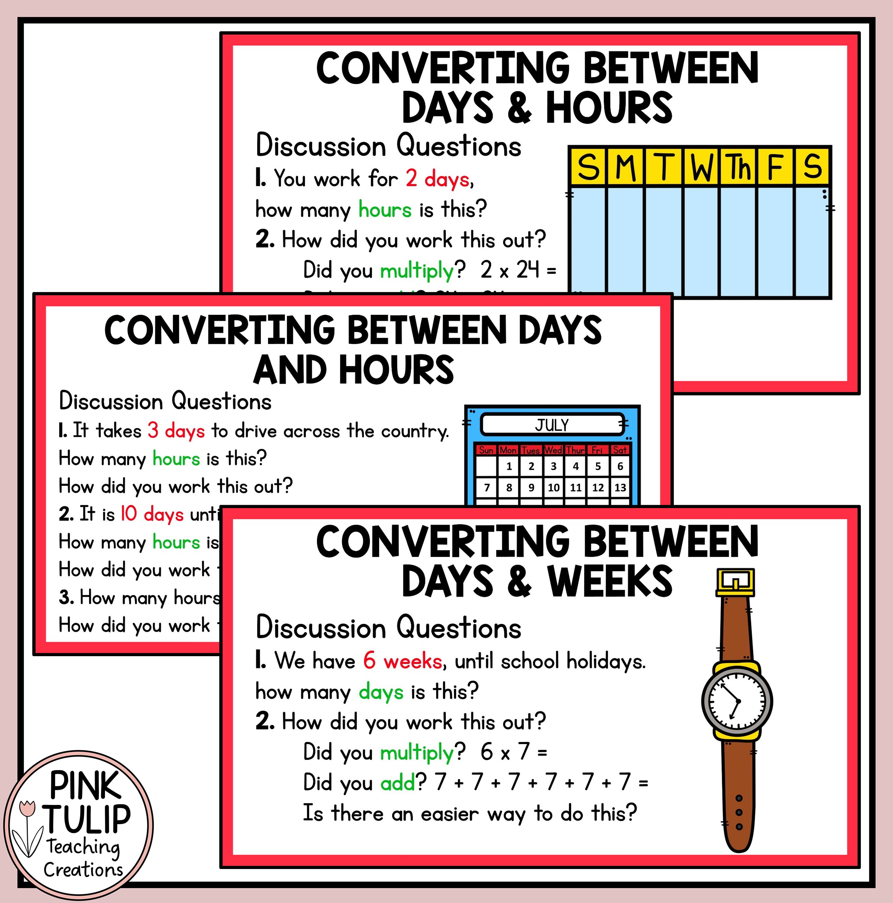 Converting Between Units of Time - Teaching Powerpoint Presentation - Etsy