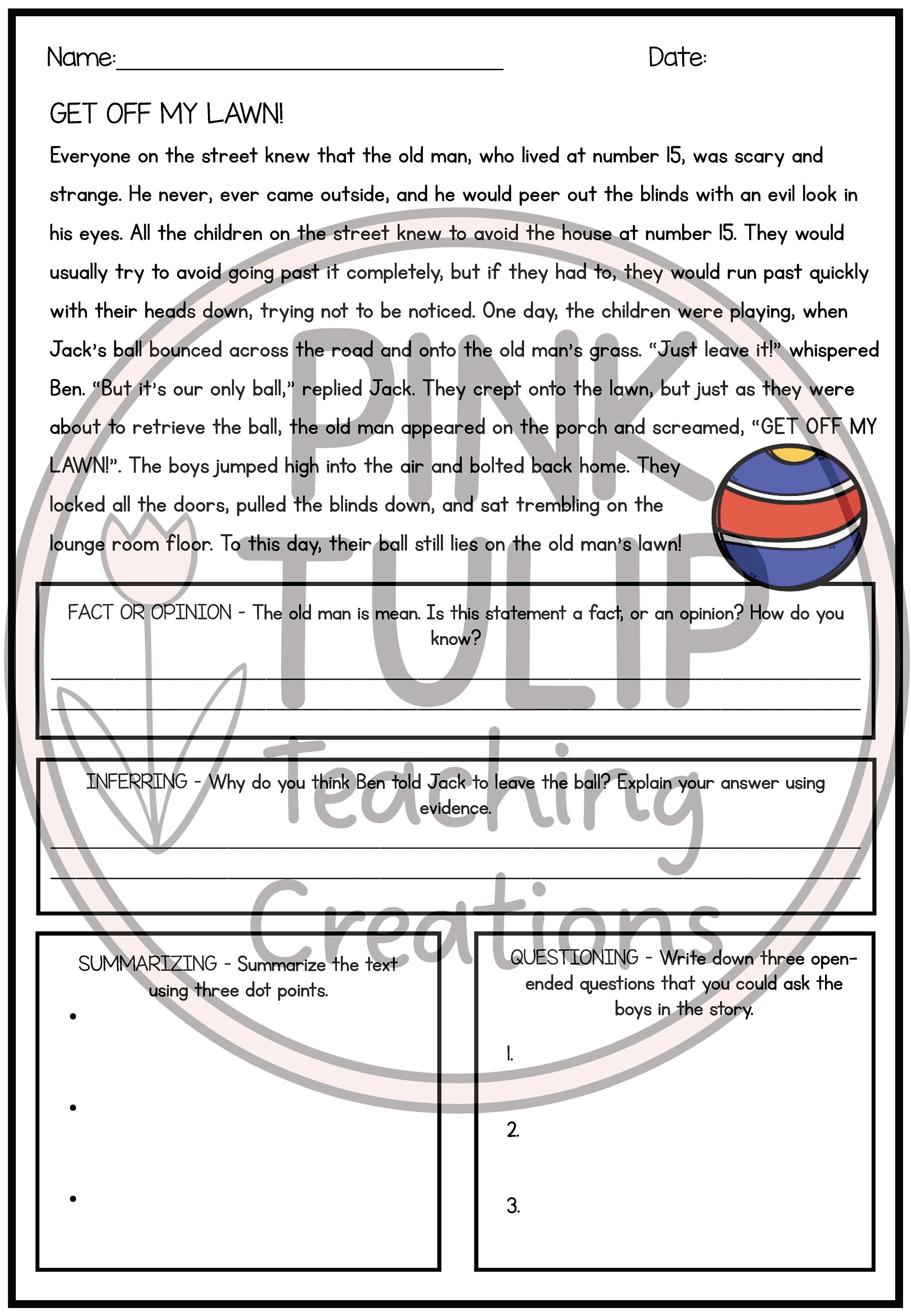 Comprehension Worksheets - Reading Strategies Set #9 - Etsy