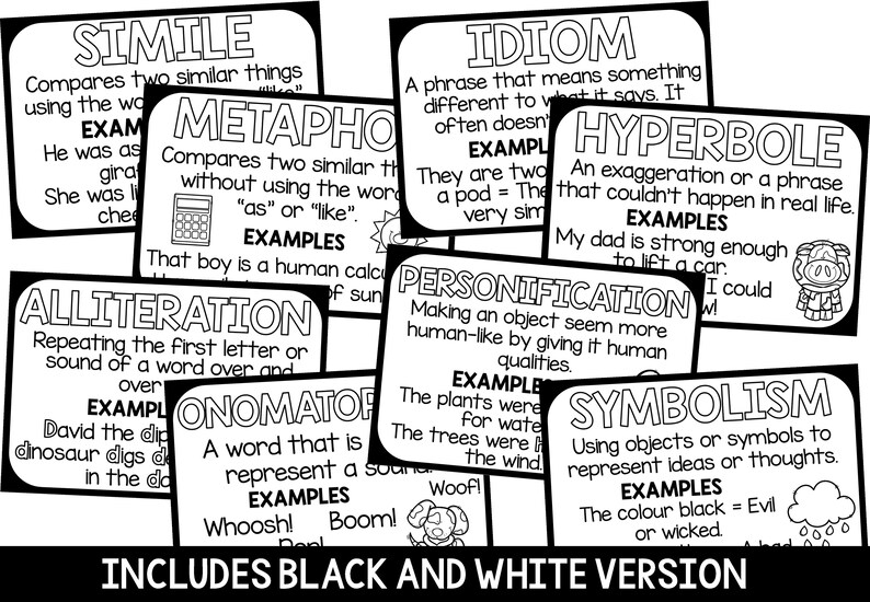 Figurative Language Posters Classroom Decor - Etsy
