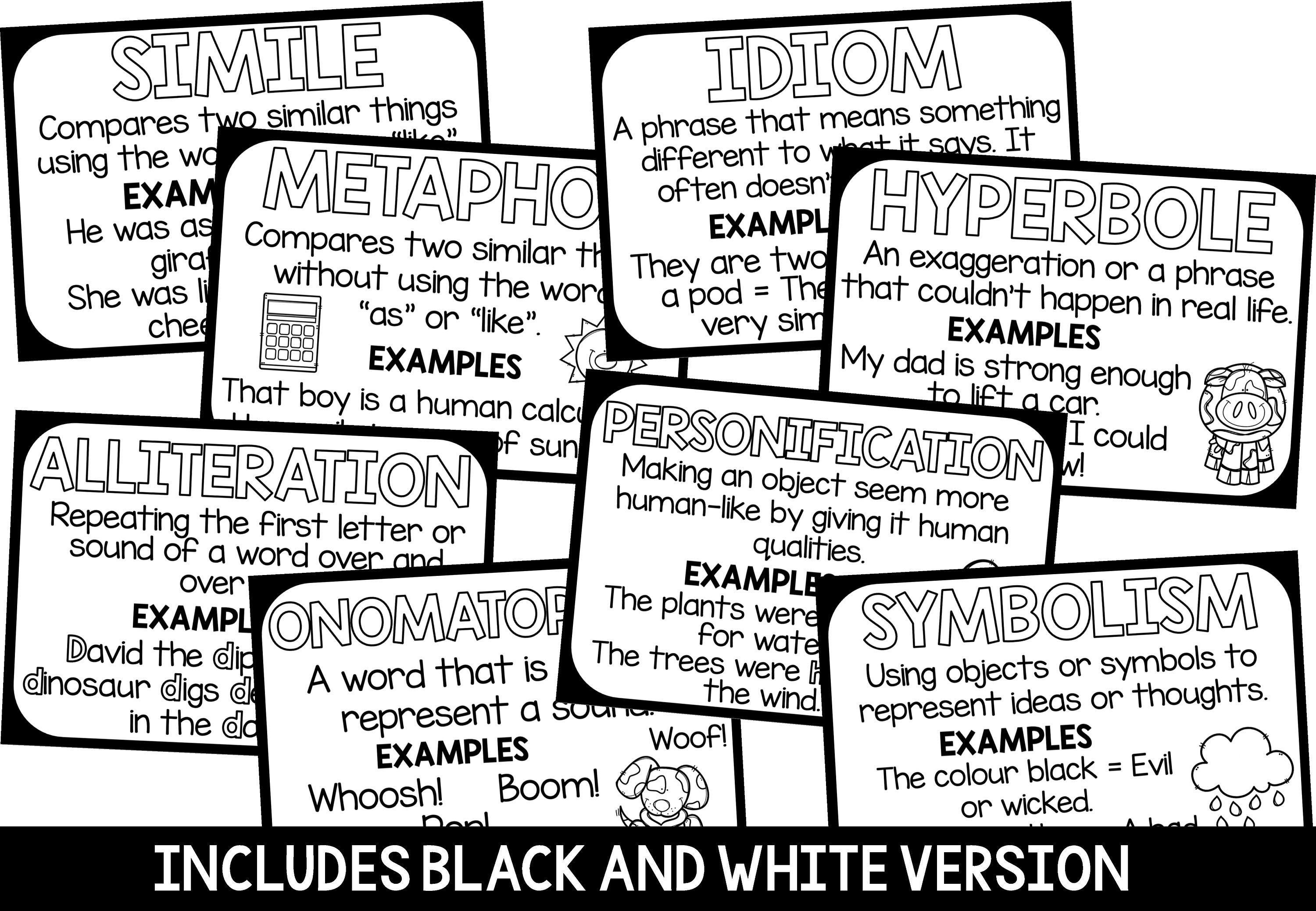 Figurative Language Posters Classroom Decor - Etsy