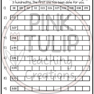 Decimal Place Value Into the Thousandths - Worksheet Pack - Etsy