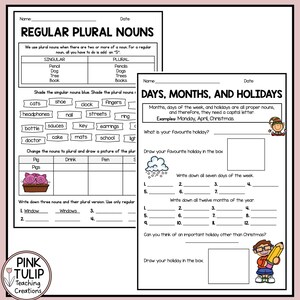 Nouns Worksheet Pack - Common, Proper, Abstract, Collective, and ...