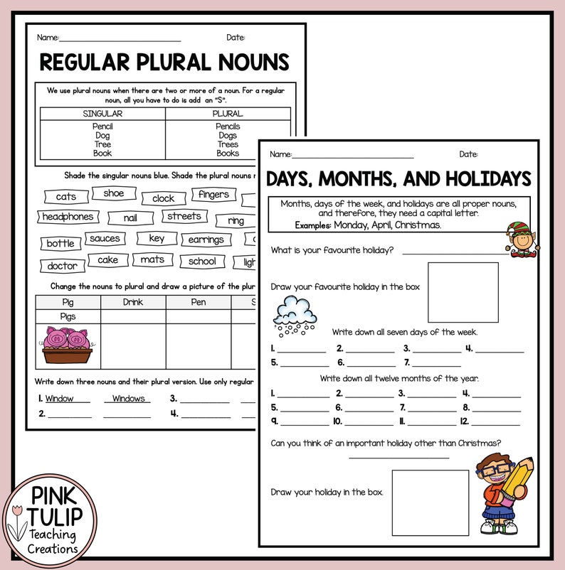 Nouns Worksheet Pack - Common, Proper, Abstract, Collective, and ...