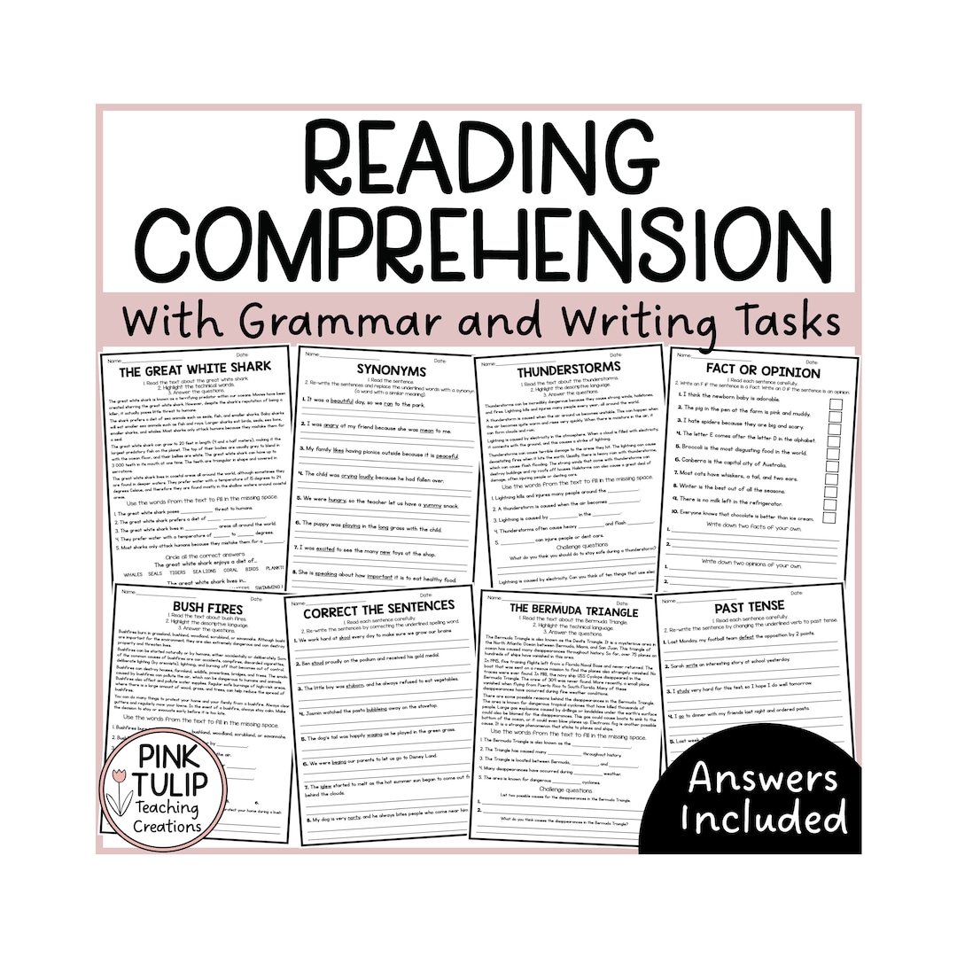 Reading Comprehension Activities - Information Reports With Grammar and ...