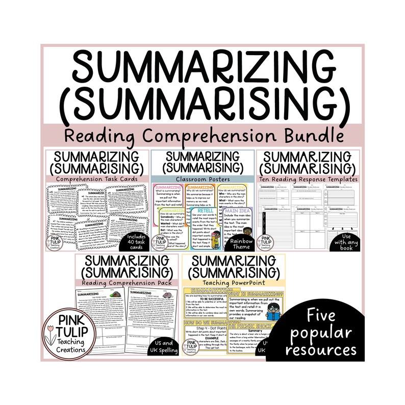 Summarizing (summarising) - Reading Comprehension Bundle - Etsy