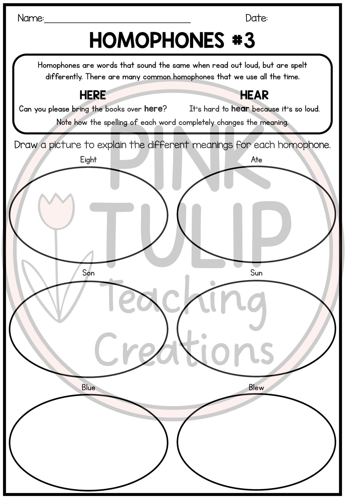 Homophones - Worksheet Pack With Answers - Etsy