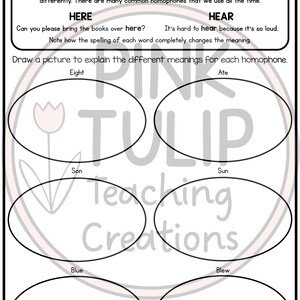 Homophones - Worksheet Pack With Answers - Etsy