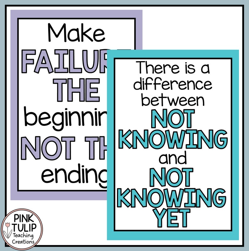 Growth Mindset Poster Set - Classroom Decor - Etsy