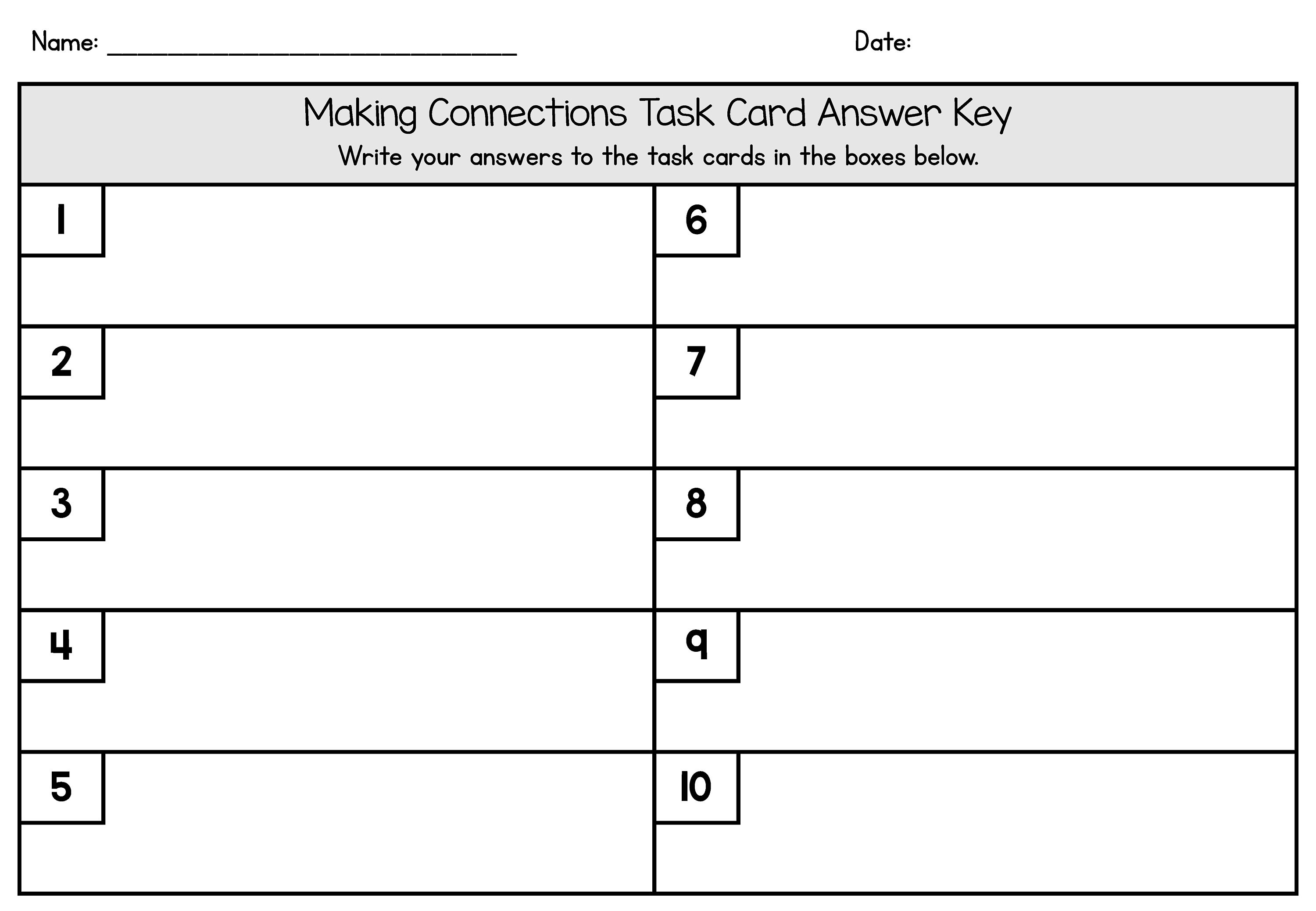 Making Connections connecting Task Cards - Etsy