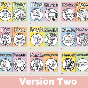 Animal Flash Cards Pastel Rainbow Theme - Etsy